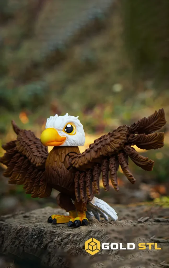 Cute Flexi Eagle Articulated 3D Print STL File - Gold STL