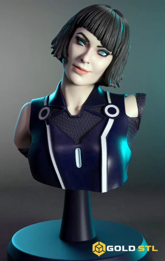 Quorra Torrida Bust STL 3D Print Model - Gold STL