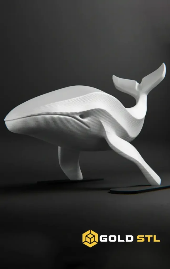 Whale 3D Print STL Files - Gold STL