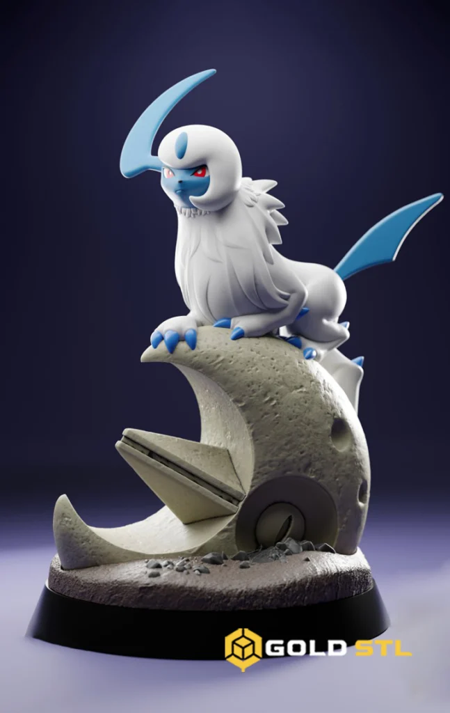 Absol STL 3D Print Model - Gold STL