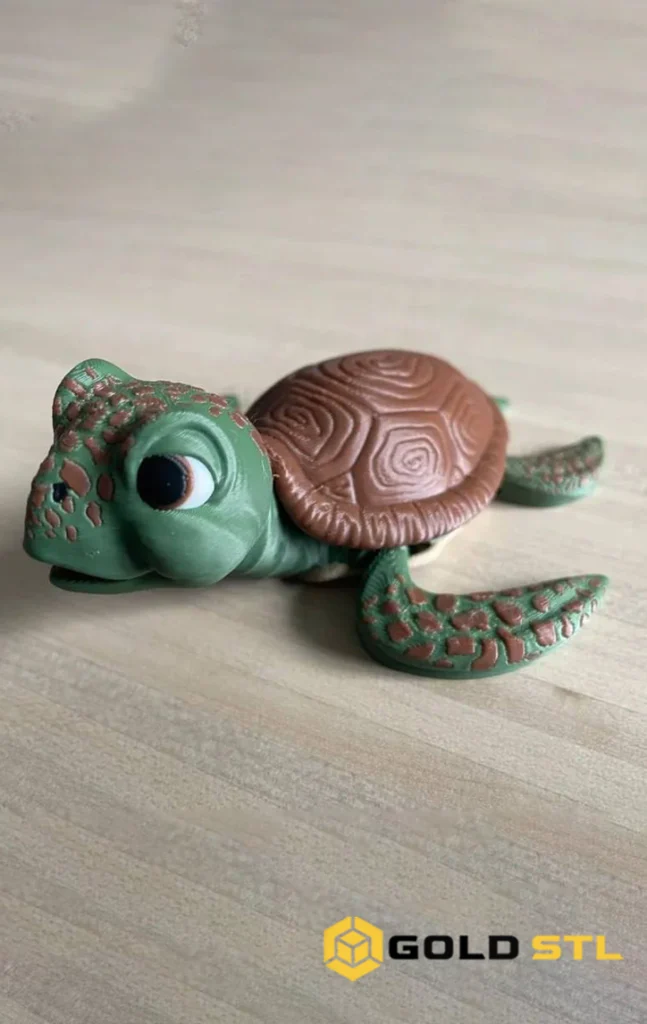 Flexi Turtle 3D Print STL Model - Gold STL