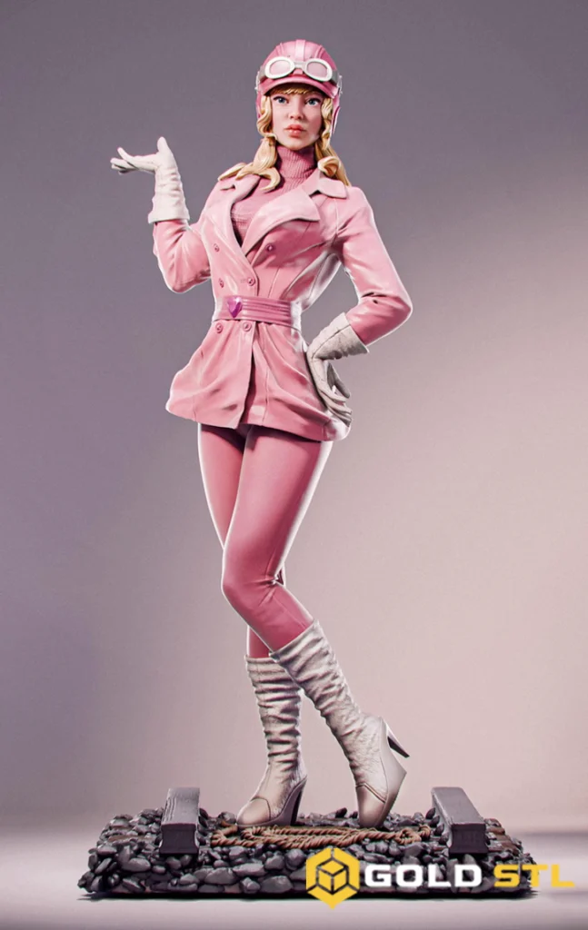 Penelope Pitstop Hanna-Barbera STL 3D Print Model - Gold STL