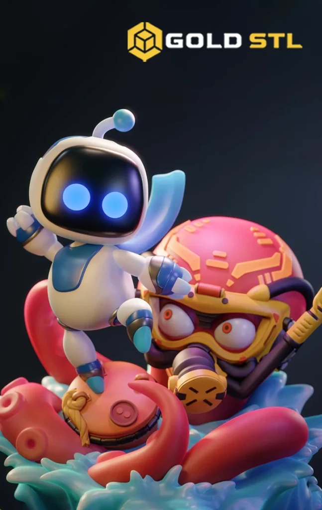 Astrobot Playstation 3D Printing Model STL Files - Gold STL