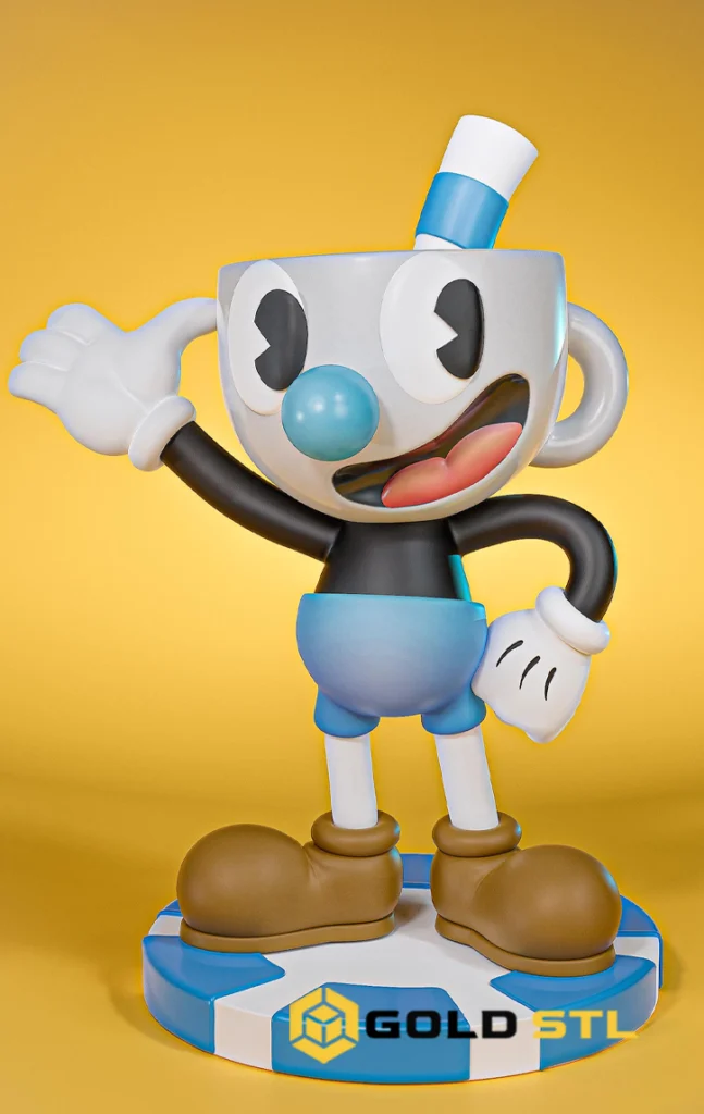 Mugman Cuphead STL 3D Print Model - Gold STL