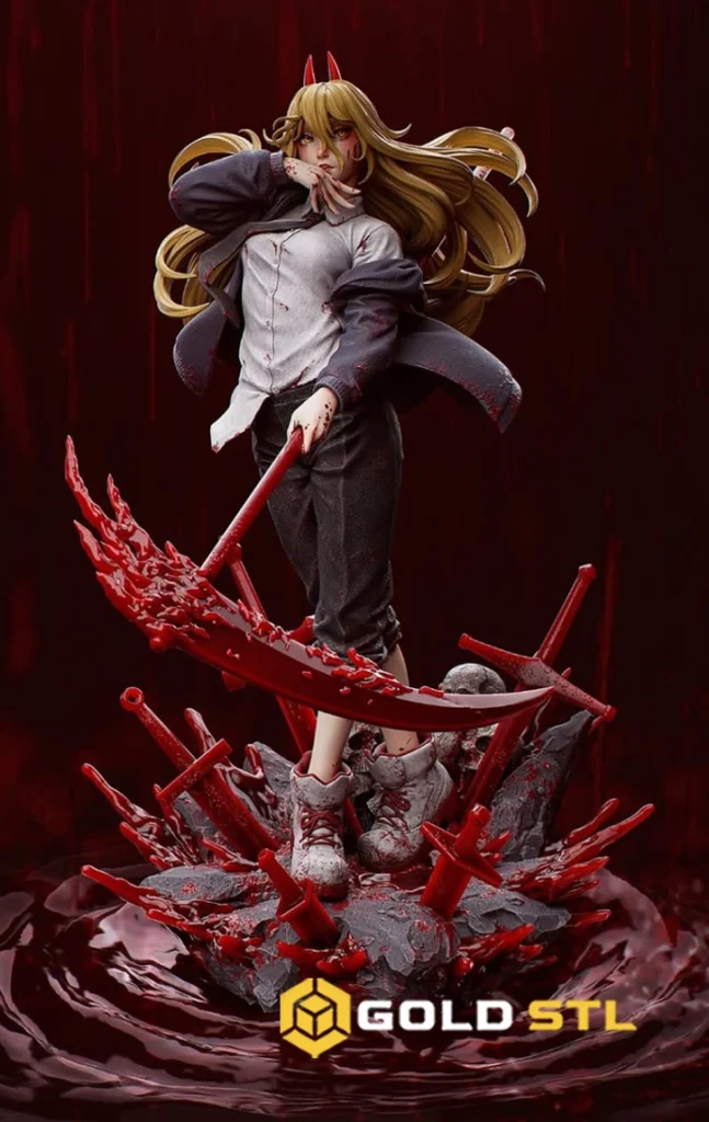 Power Chainsaw Man 3D Printing Model STL Files - Gold STL