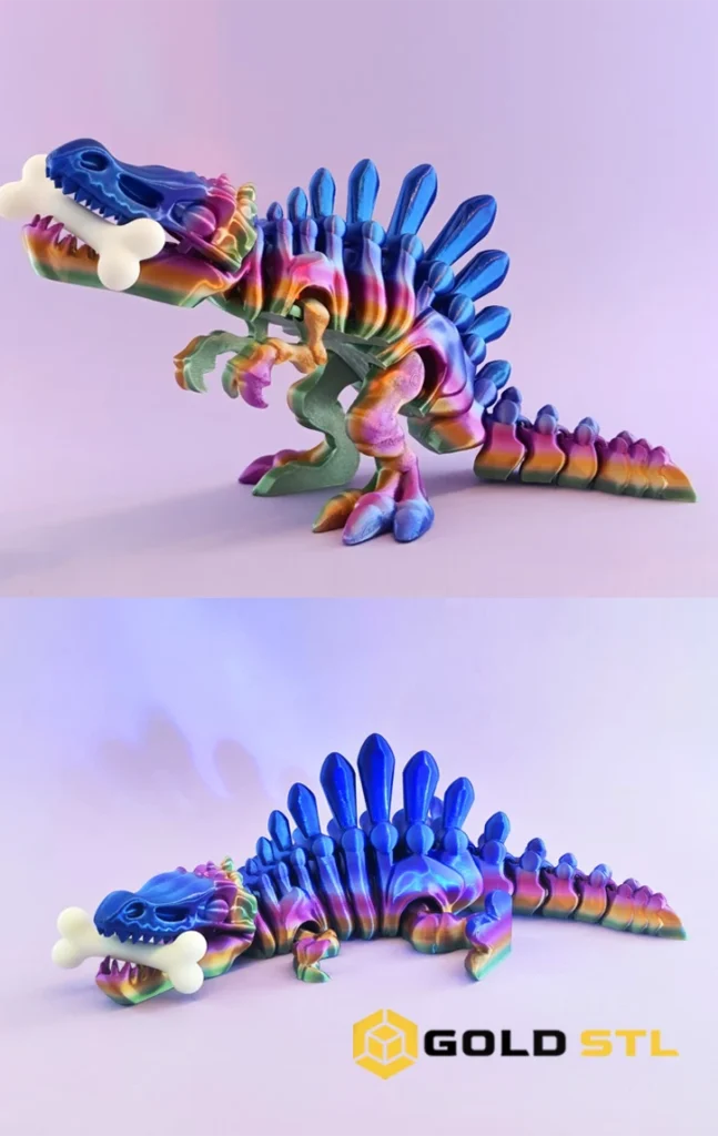 Flexi Skeleton STL 3D Print Model - Gold STL